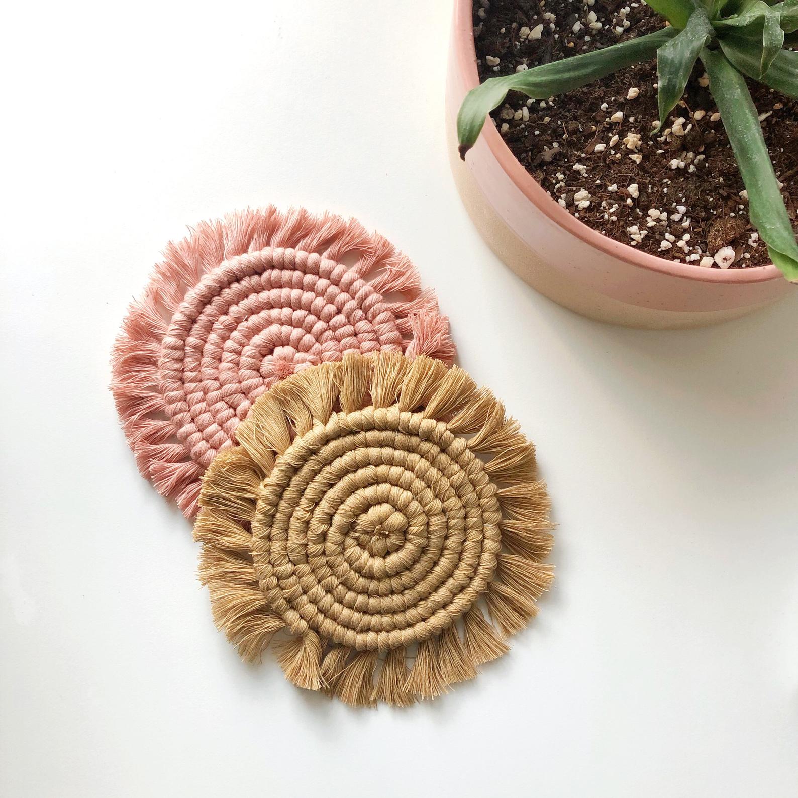 MerakiHandmadeDecor + Macrame Coasters