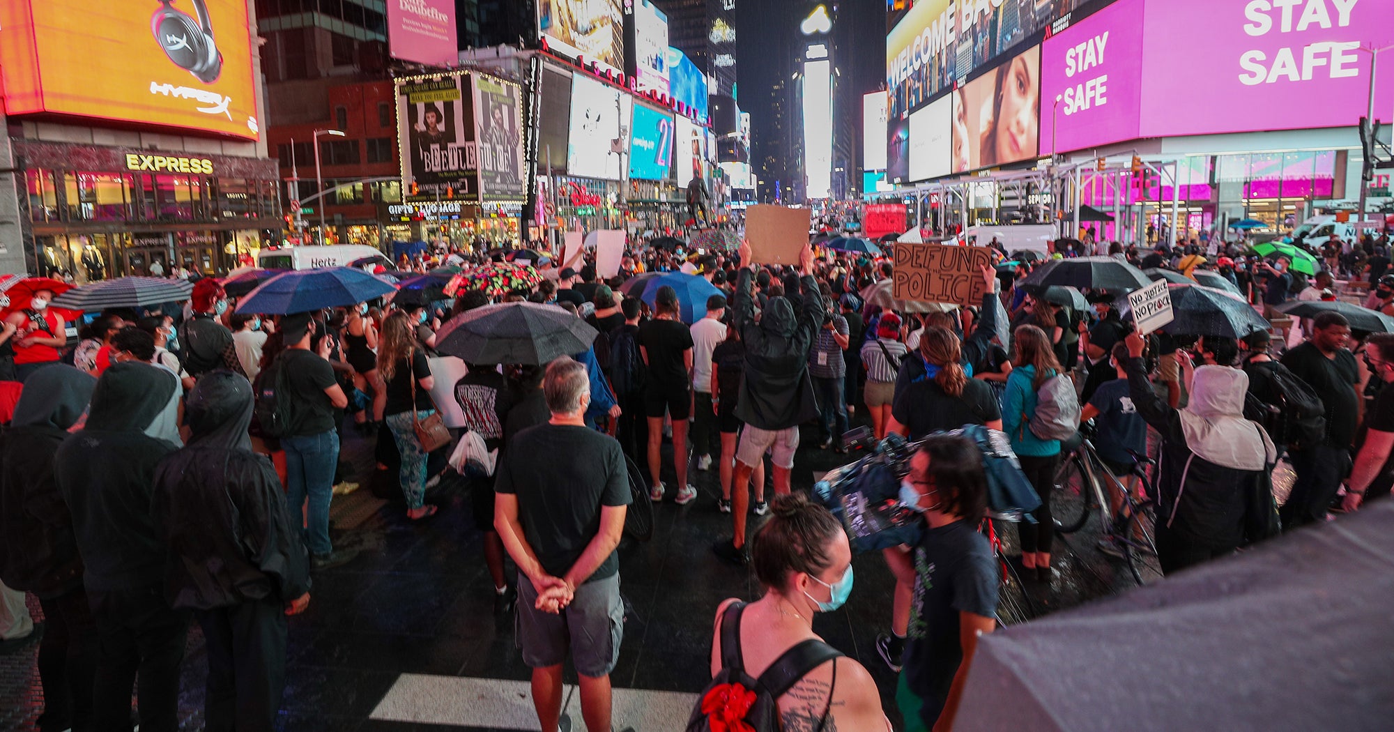 Video Shows Car Running Over Protestors In Times Square