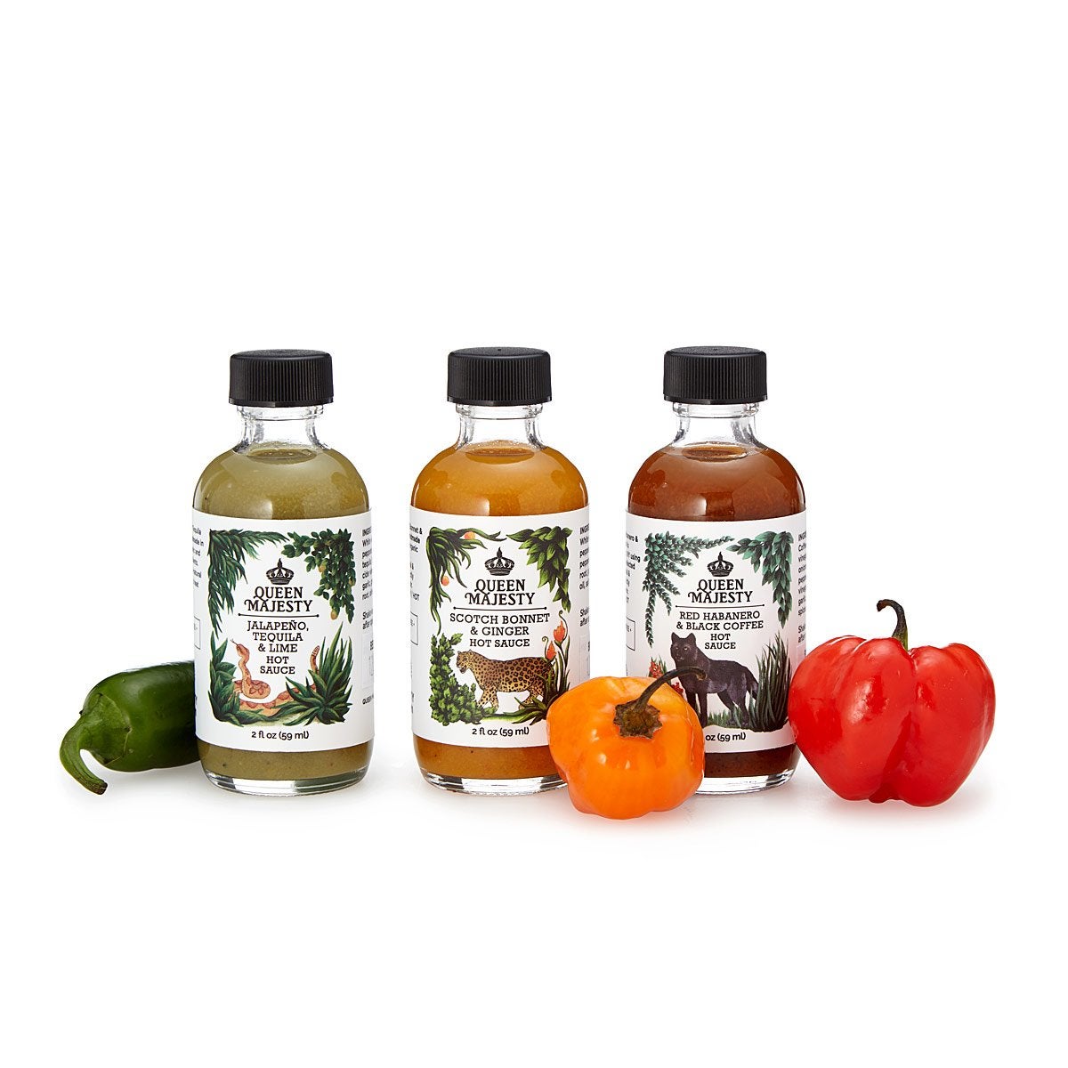 Queen Majesty + Trio of Travel-Sized Hot Sauces