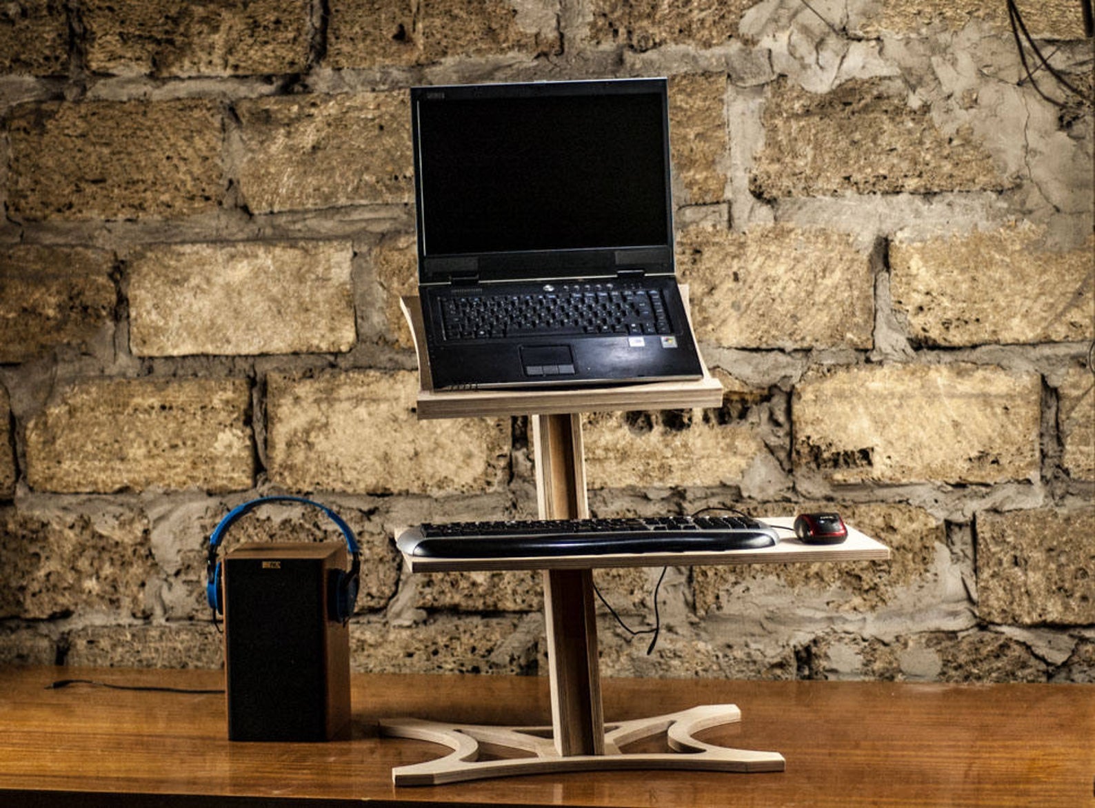 TreeSky + Standing Desk Wood Work Station