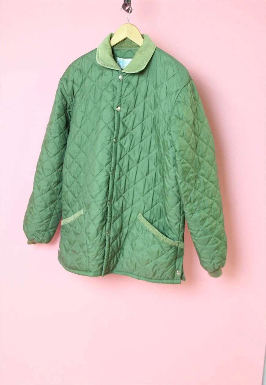 lemon ashes vintage + Vintage Green Quilted Jacket