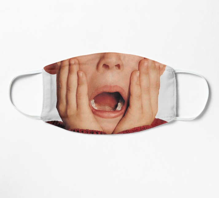 Red Bubble + Kevin McCallister Shocked Face Mask