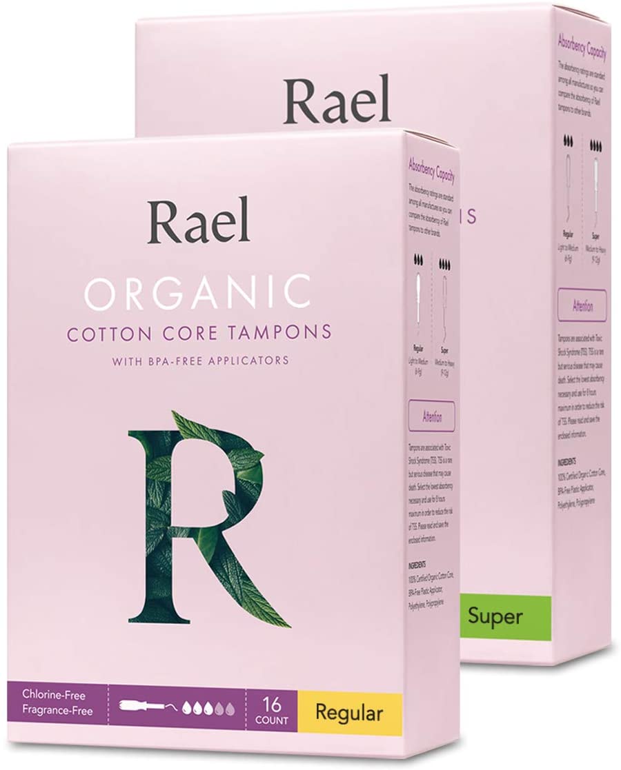 Rael + Organic Cotton Unscented Tampons – Regular & Super Size (32 ...