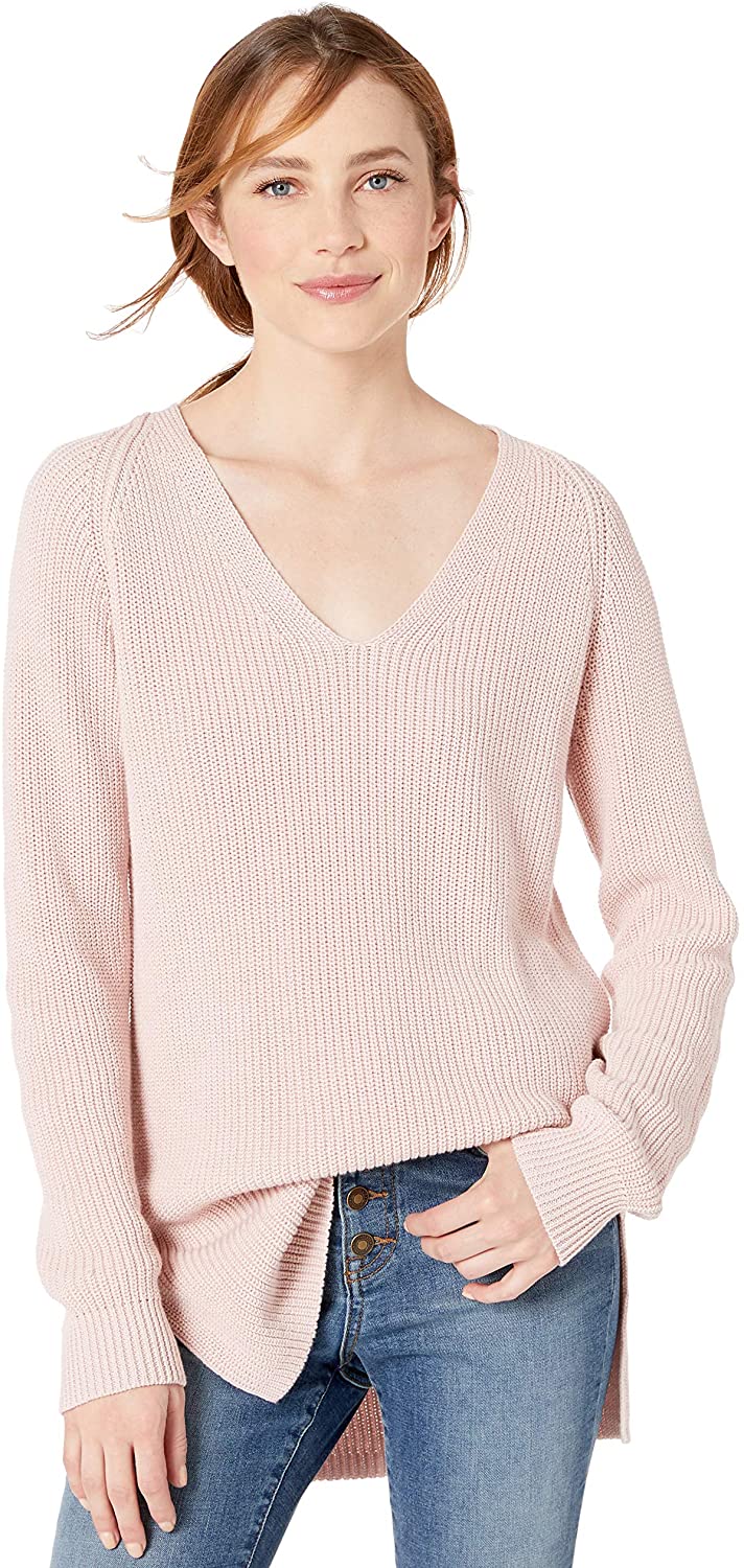 Goodthreads + Cotton Shaker Stitch Deep V-Neck Sweater
