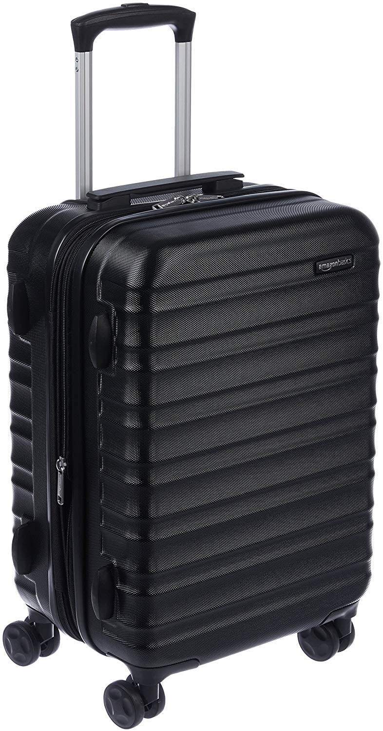 AmazonBasics + Hardside Carry-On Spinner Suitcase Luggage