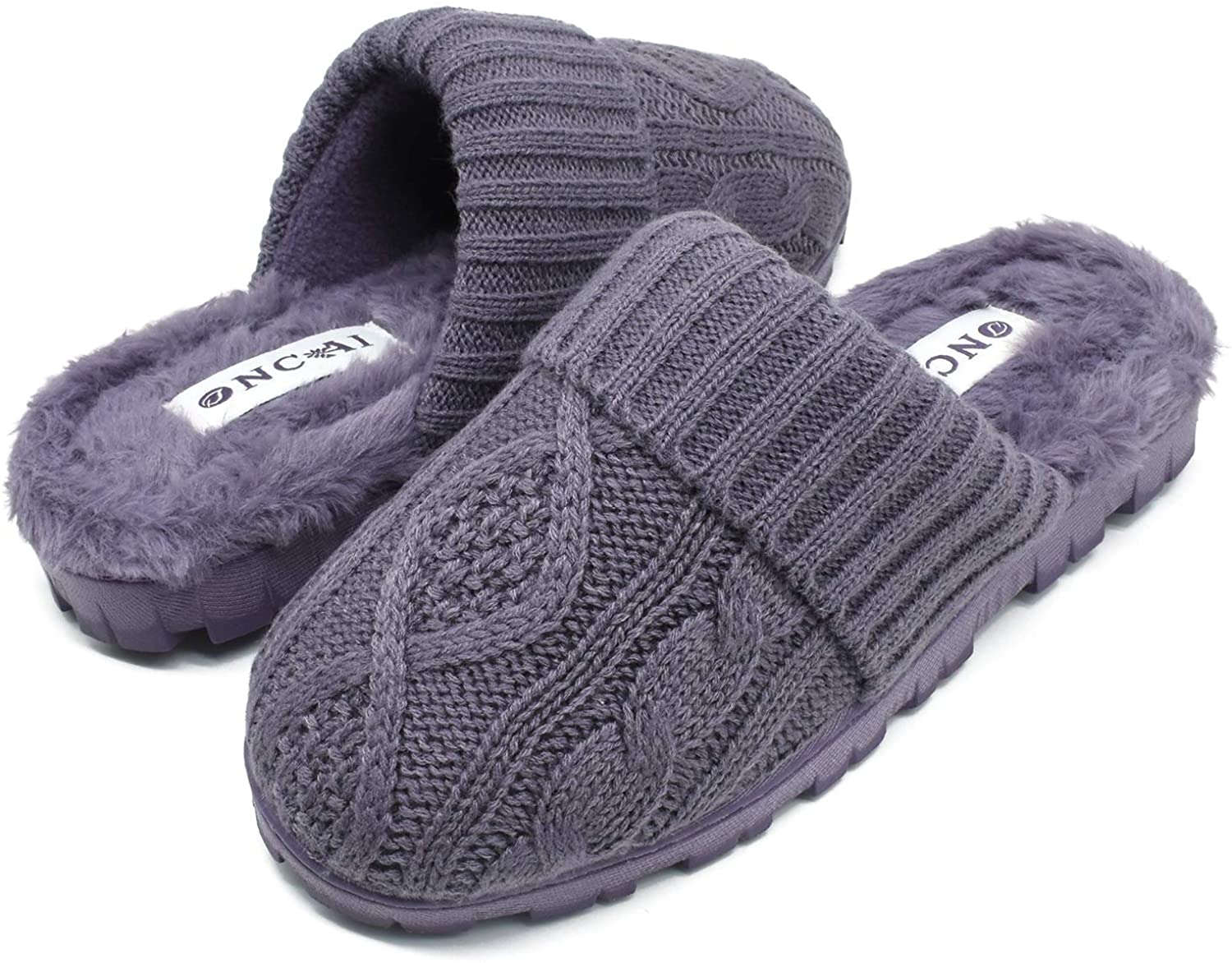 Oncai + Knitted Fleece Memory Foam Slippers