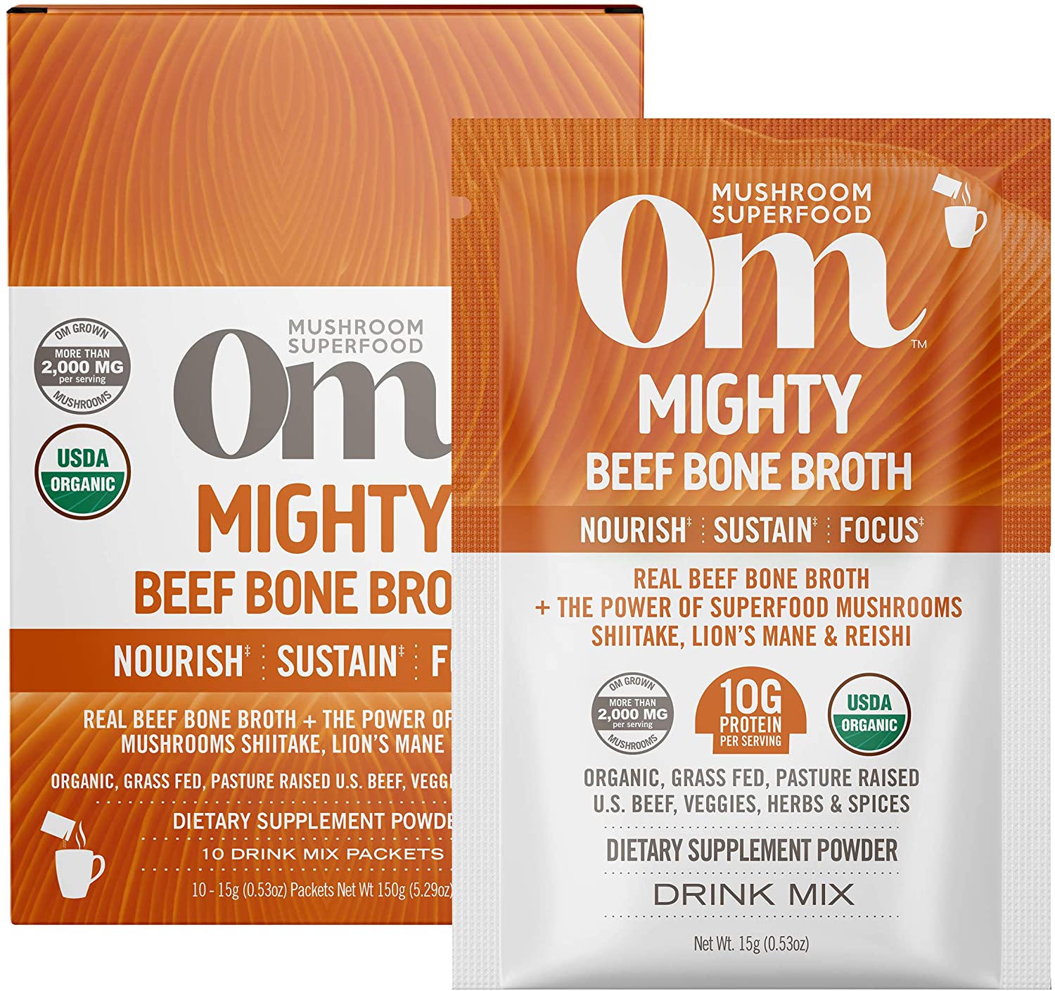 Om Organic Mushroom Nutrition + Superfood Protein Drink Mix, Mighty ...
