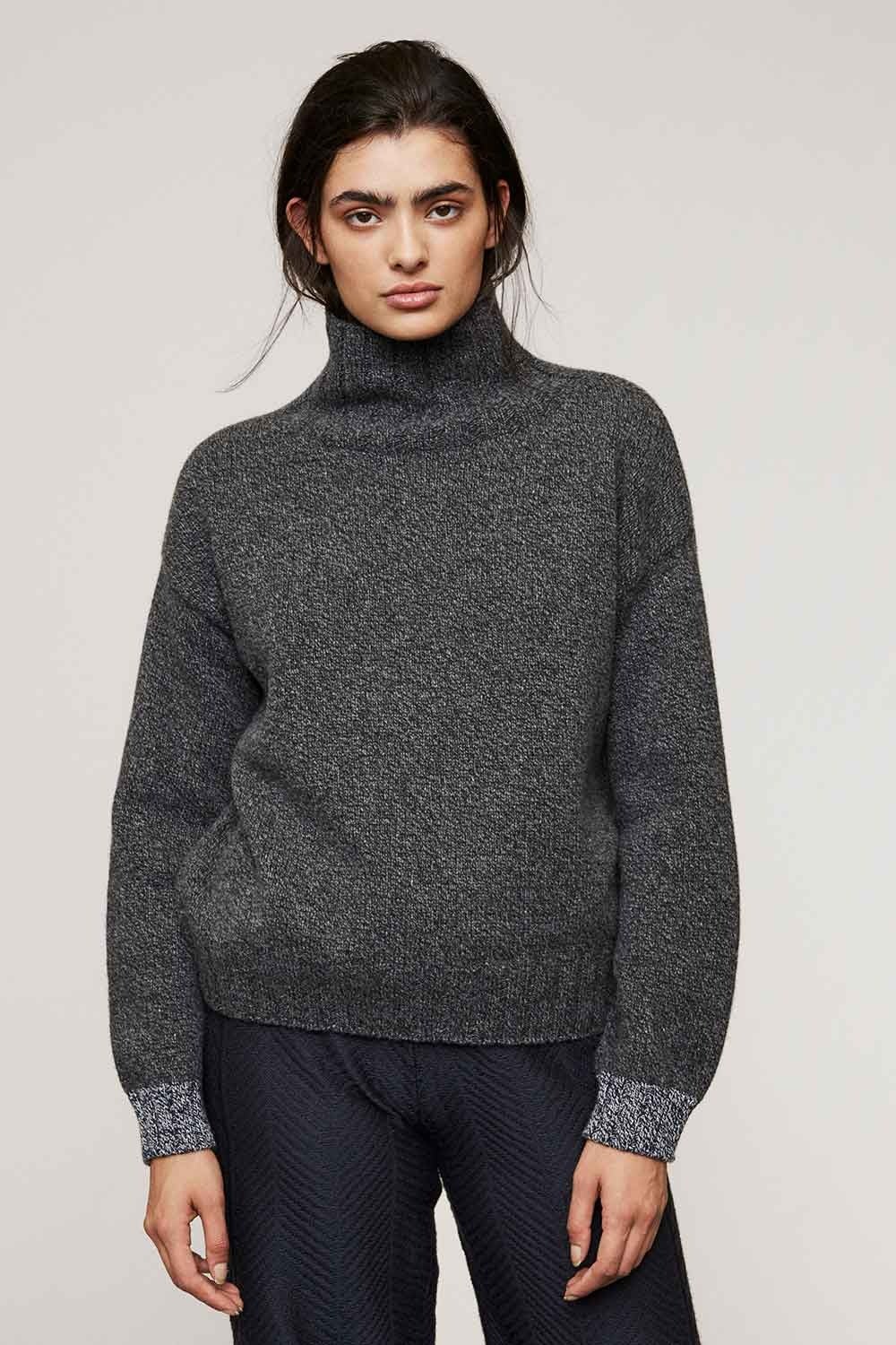 Genevieve Sweeney + Lambswool Slouch Turtleneck Jumper
