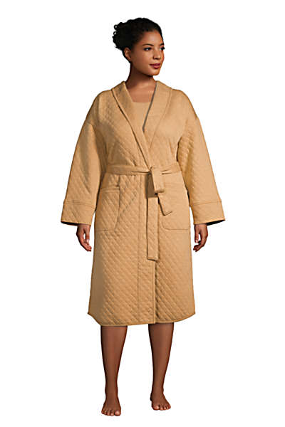 Land’s End + Plus Size Quilted Cotton Robe