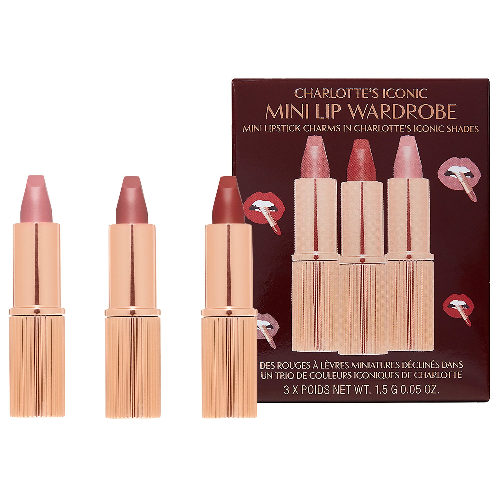 Charlotte Tilbury + Mini Iconic Matte Revolution Lipstick Trio