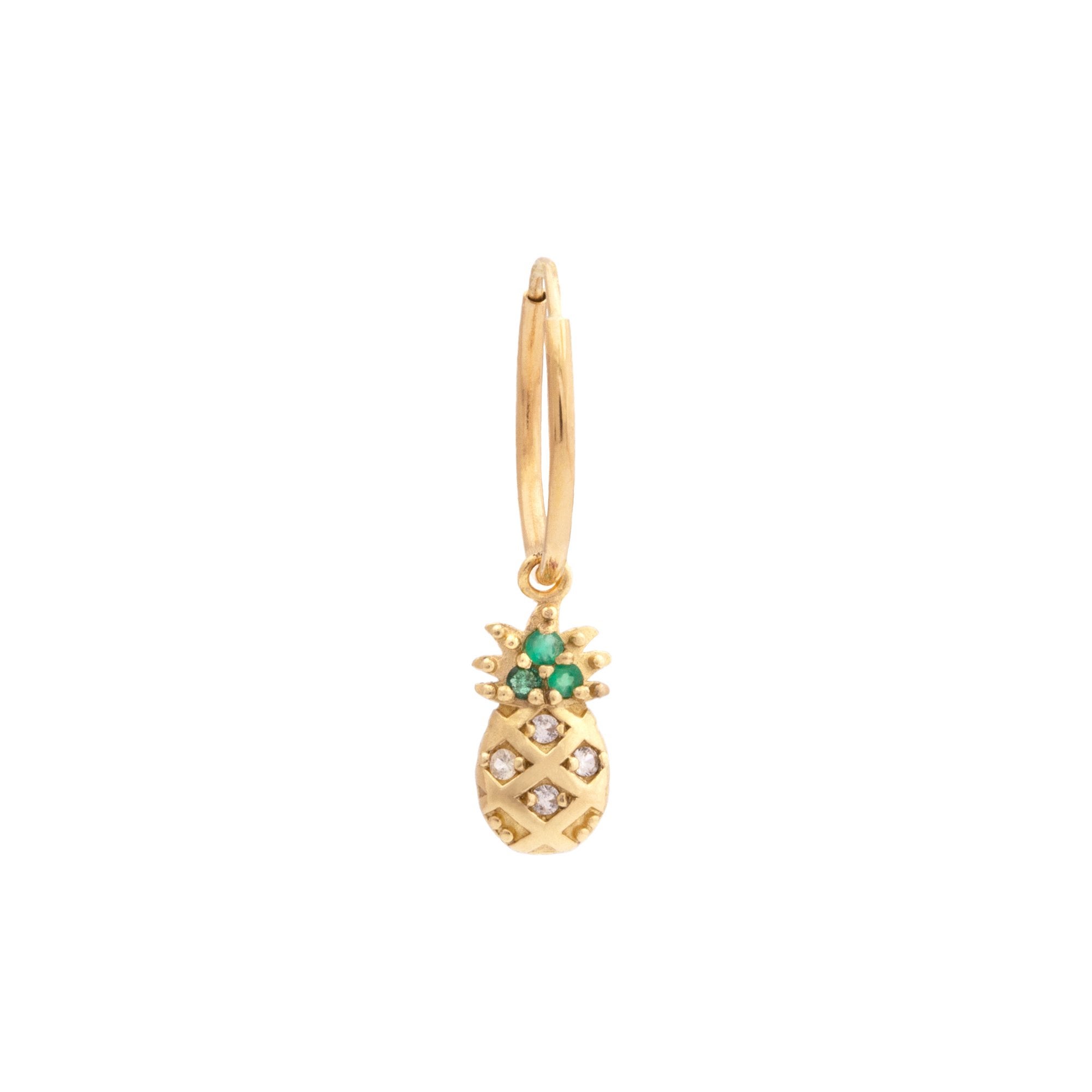 Stone & Strand + Perfect Pineapple Fruit Loop Earring (Single)