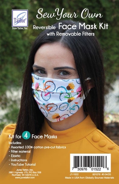 June Tailor + Sew-Your-Own Reusable Face Mask Kit, Set of 4 w/ Assorted ...