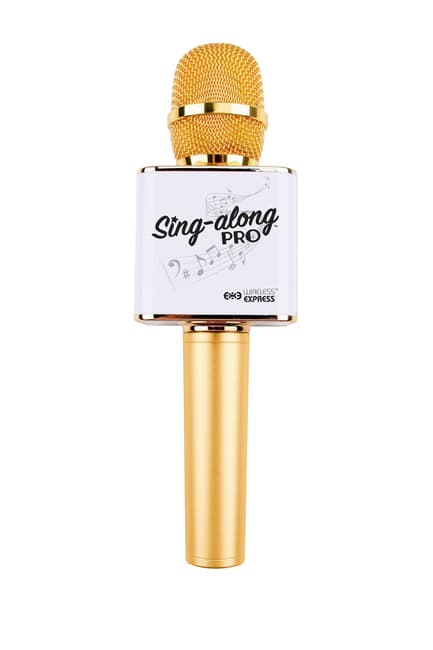 Wireless Express + Sing-along Pro Gold Karaoke Microphone