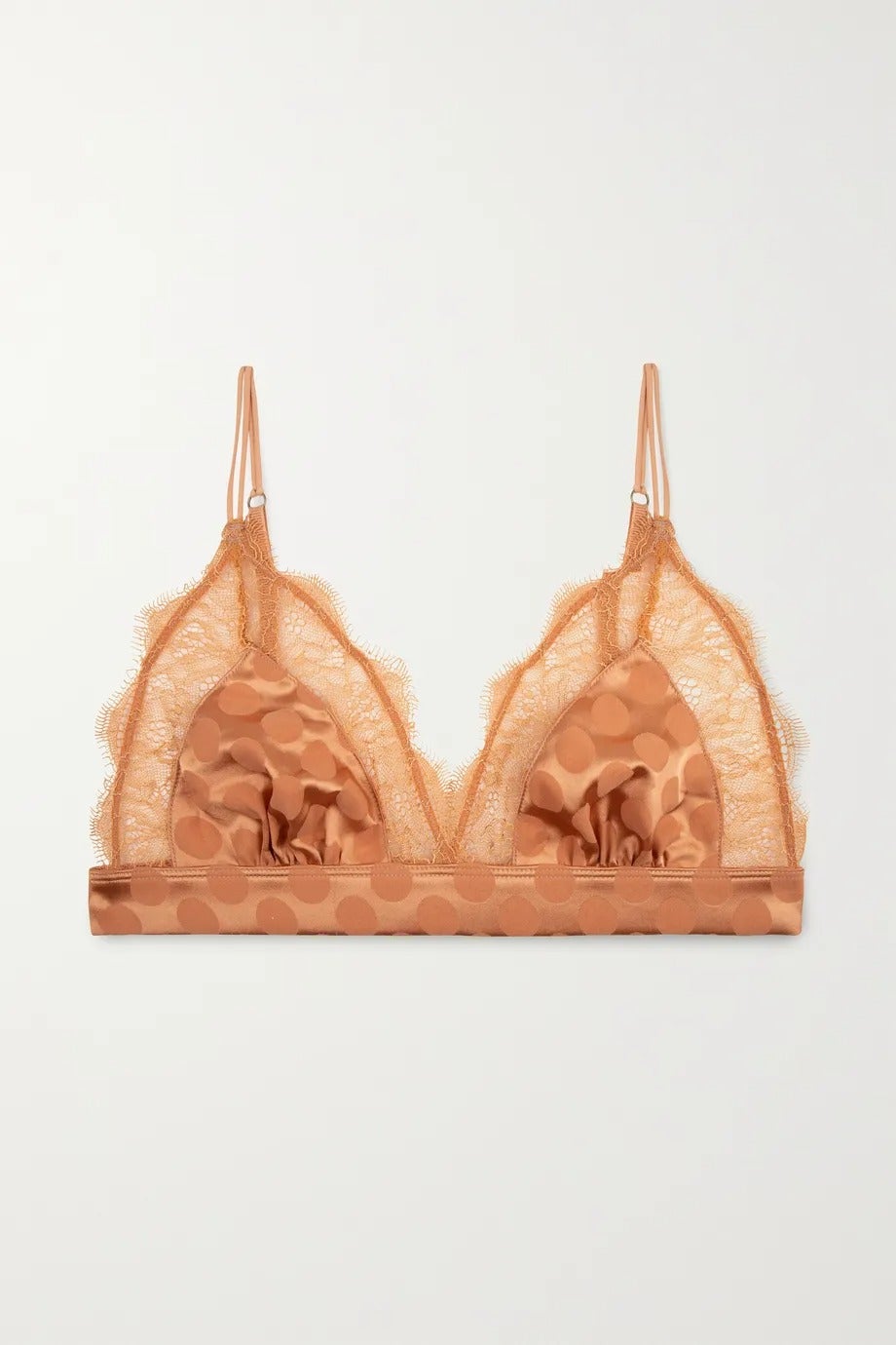 Love Stories + Love Lace-Trimmed Polka-Dot Satin-Jacquard Soft-Cup ...