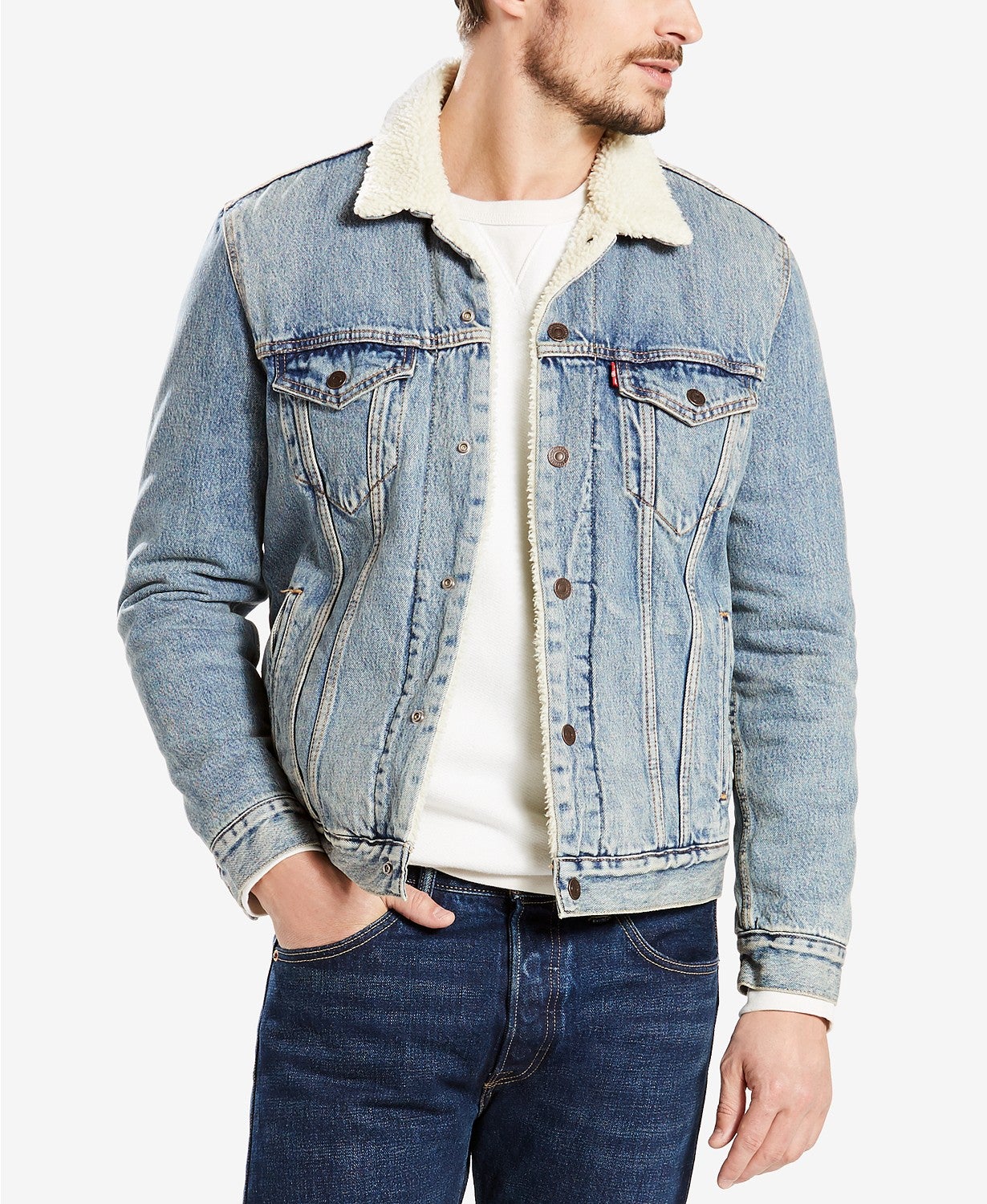Levi’s + Sherpa Denim Trucker Jacket Levi’s + Sherpa Denim Trucker Jacket
