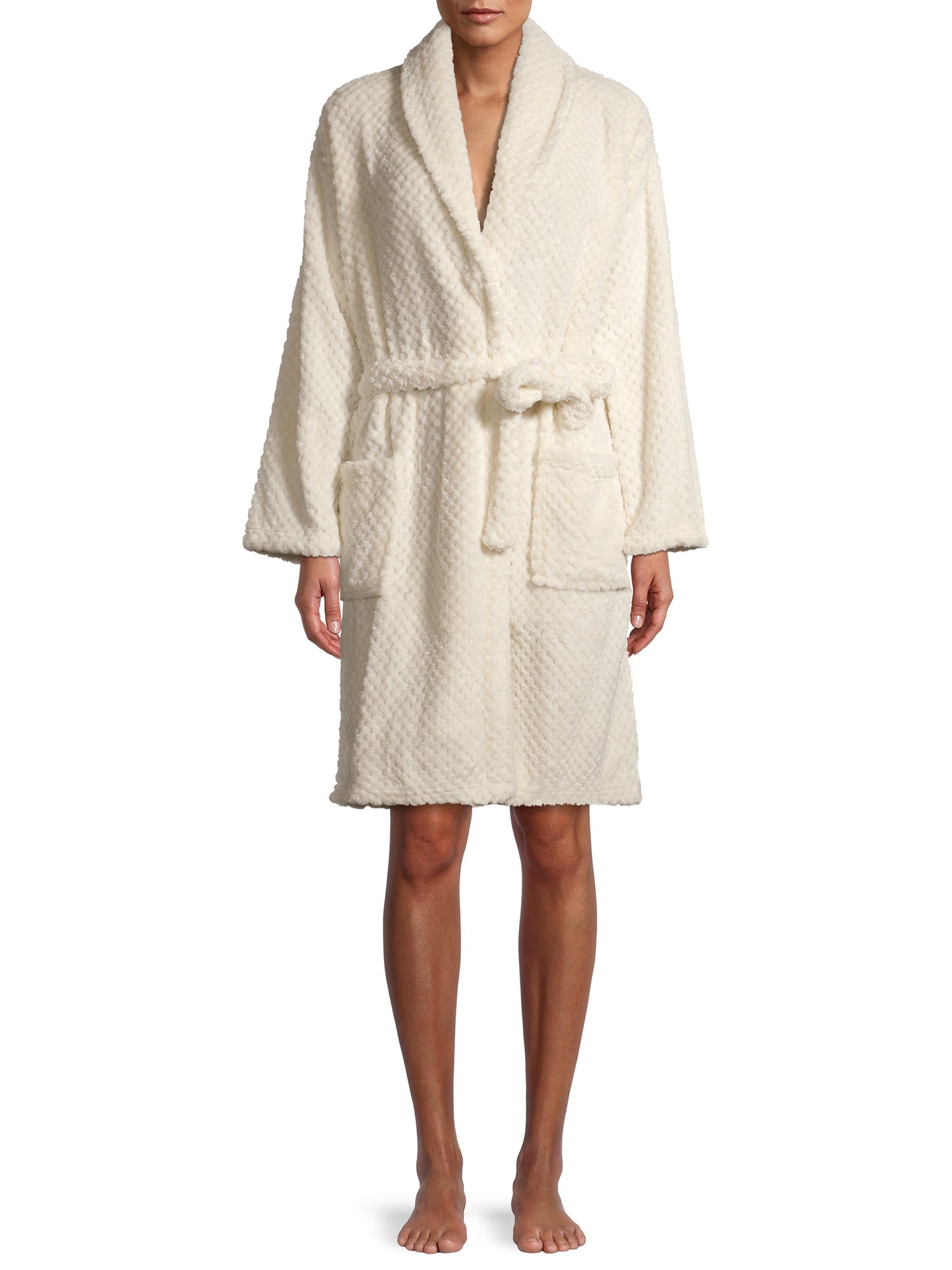 The Cozy Corner Club + Women’s 3/4 Length Textured Plush Robe