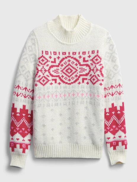 Gap + Fair Isle Turtleneck Sweater In Red Fairisle Print