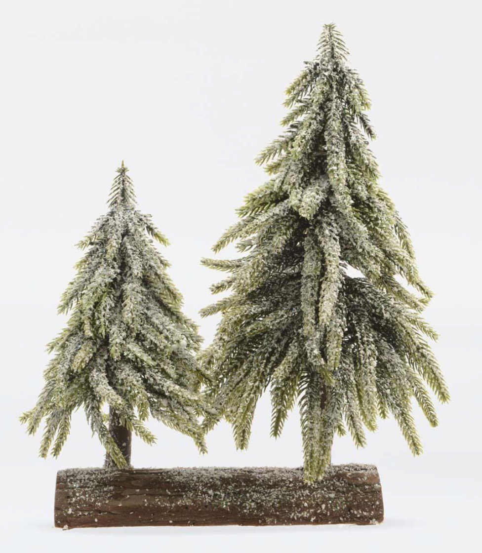 Dobbies + Snowy Mini Trees On Log