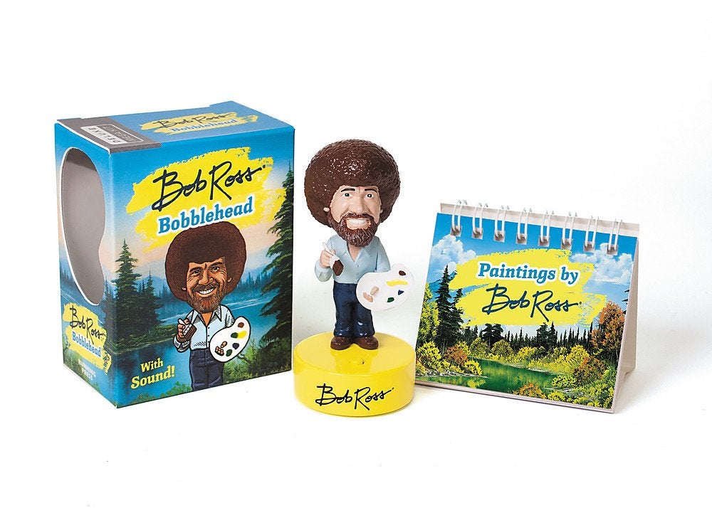 Bob Ross + Bob Ross Bobblehead & Easel Book