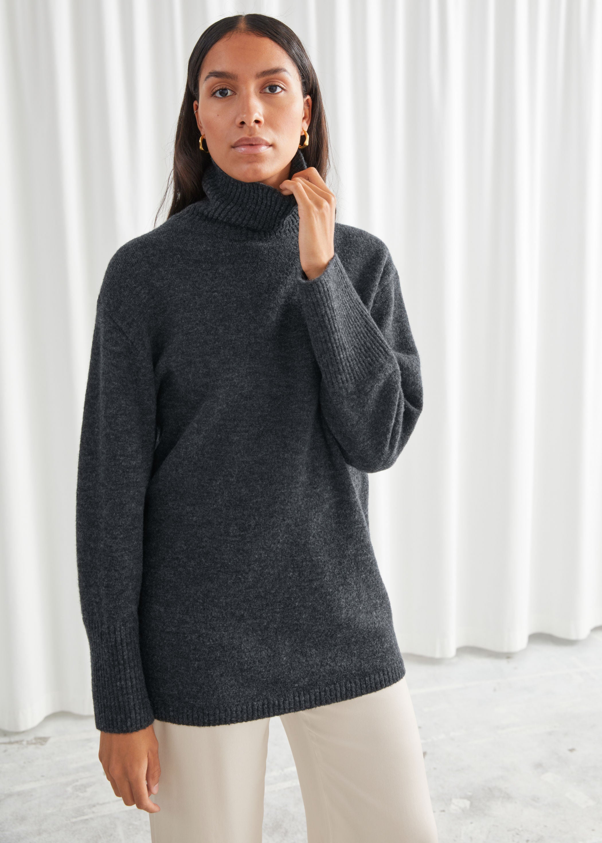 & Other Stories + Oversized Turtleneck Knit Jumper