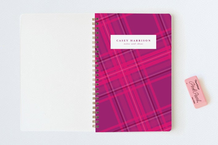 Minted + plaid framed notebook