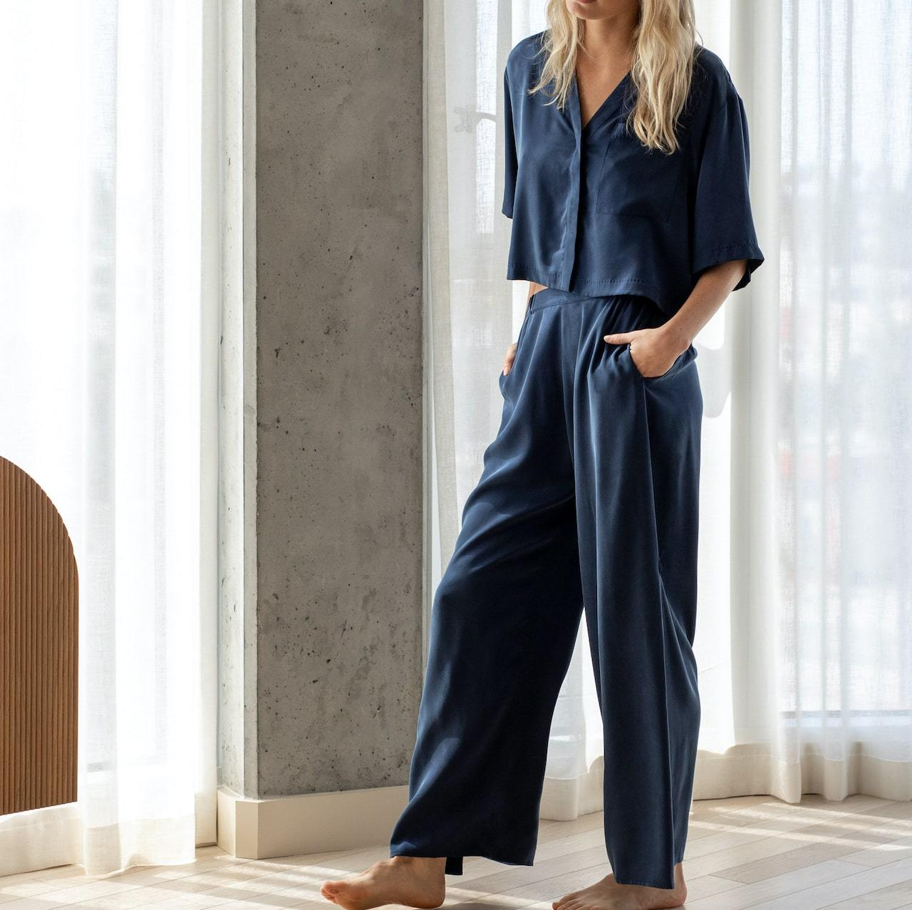 Lunya + Washable Silk Button Down Pant Set