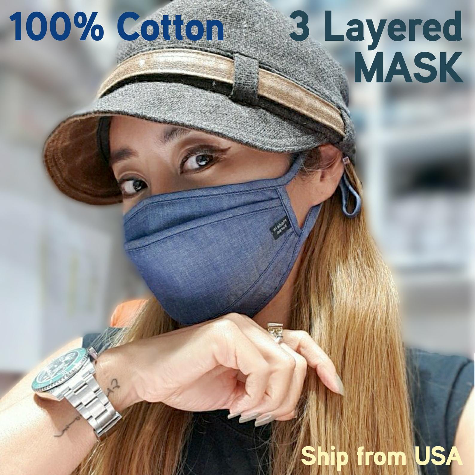 KFashionShopUS + Three-Layered Denim Face Mask