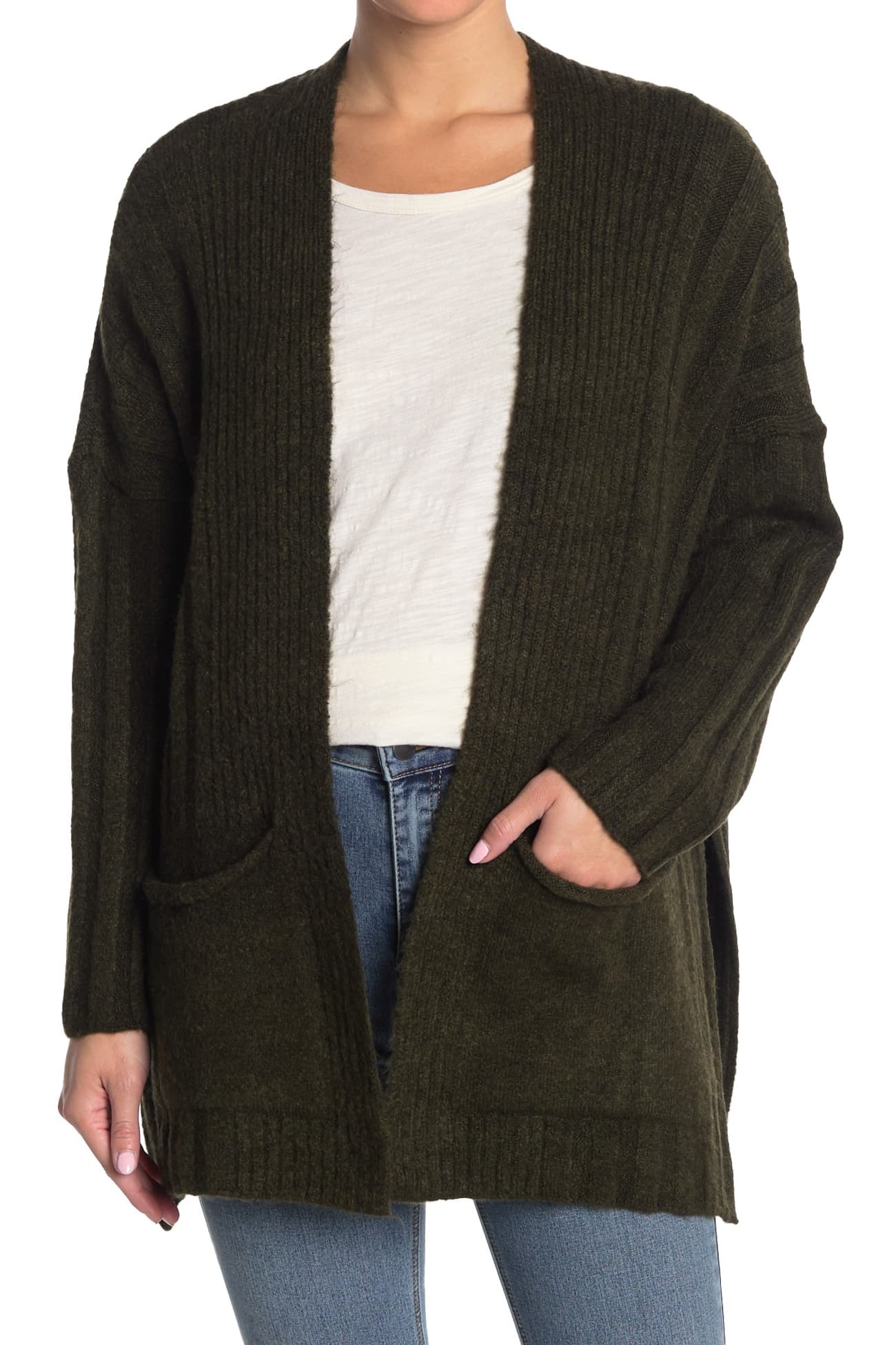 Topshop + Textured Cardigan Sweater