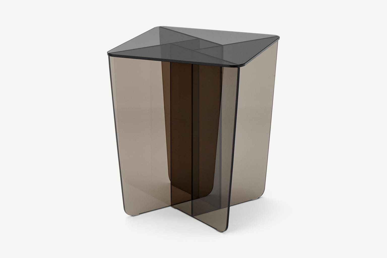 Made + Oki Side Table, Smoked Grey & Amber Glass