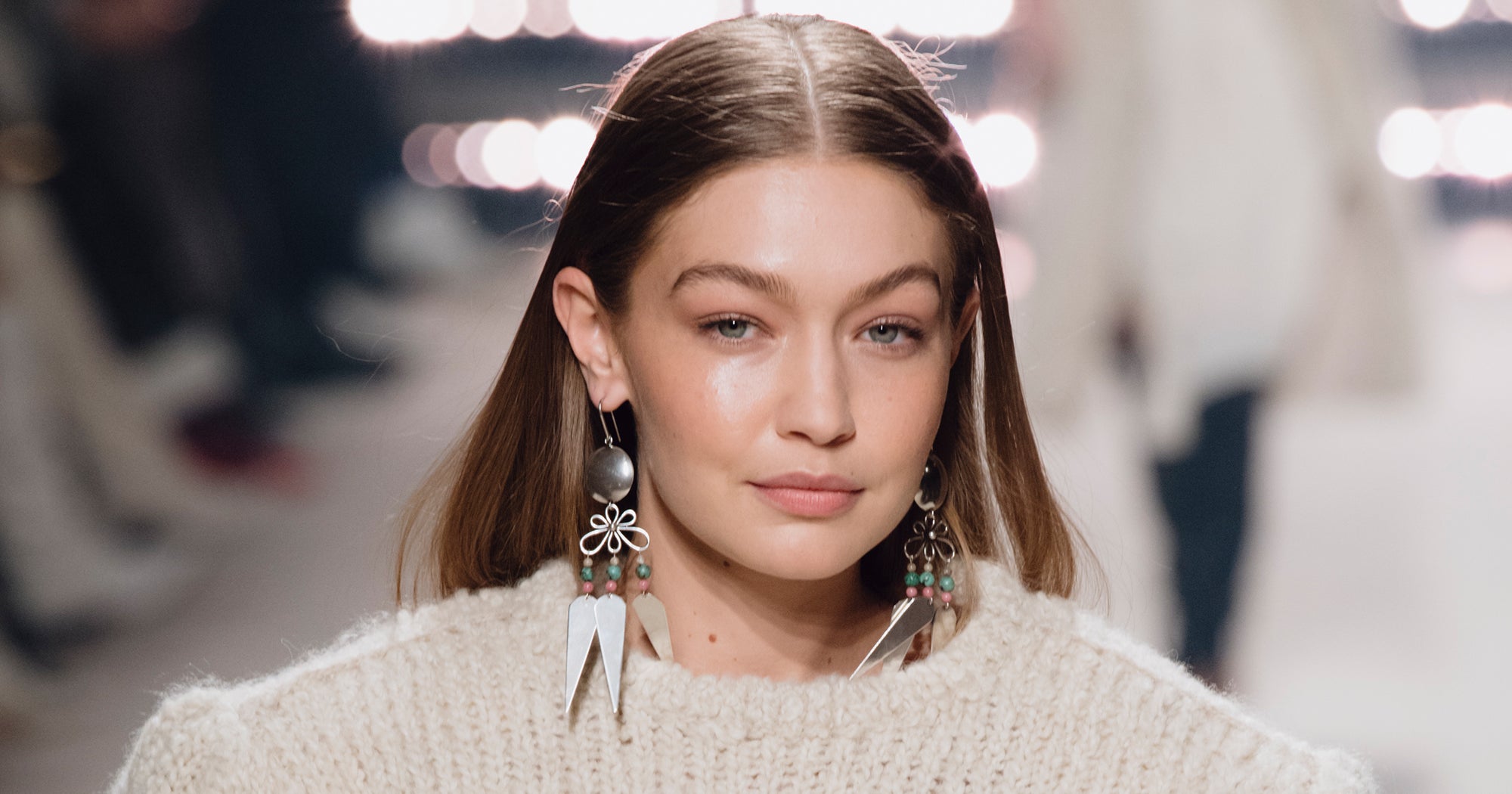 Gigi Hadid Has Ginger Red Hair At Versace Fashion Show