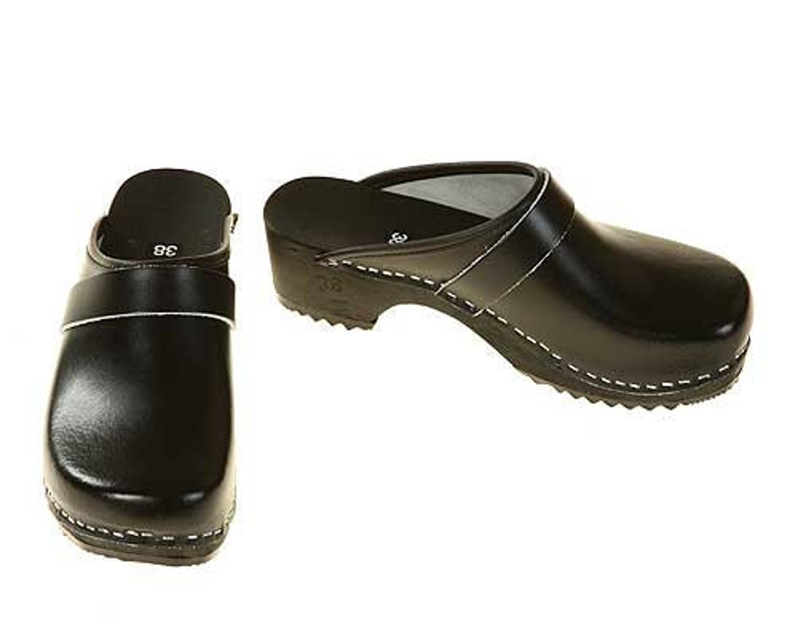 Clogshop + Topstiched Black Clogs