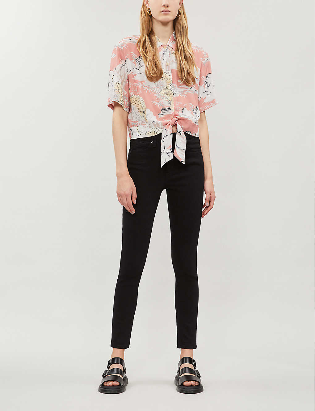 Topshop + Jamie Skinny High-Rise Stretch-Denim Jeans