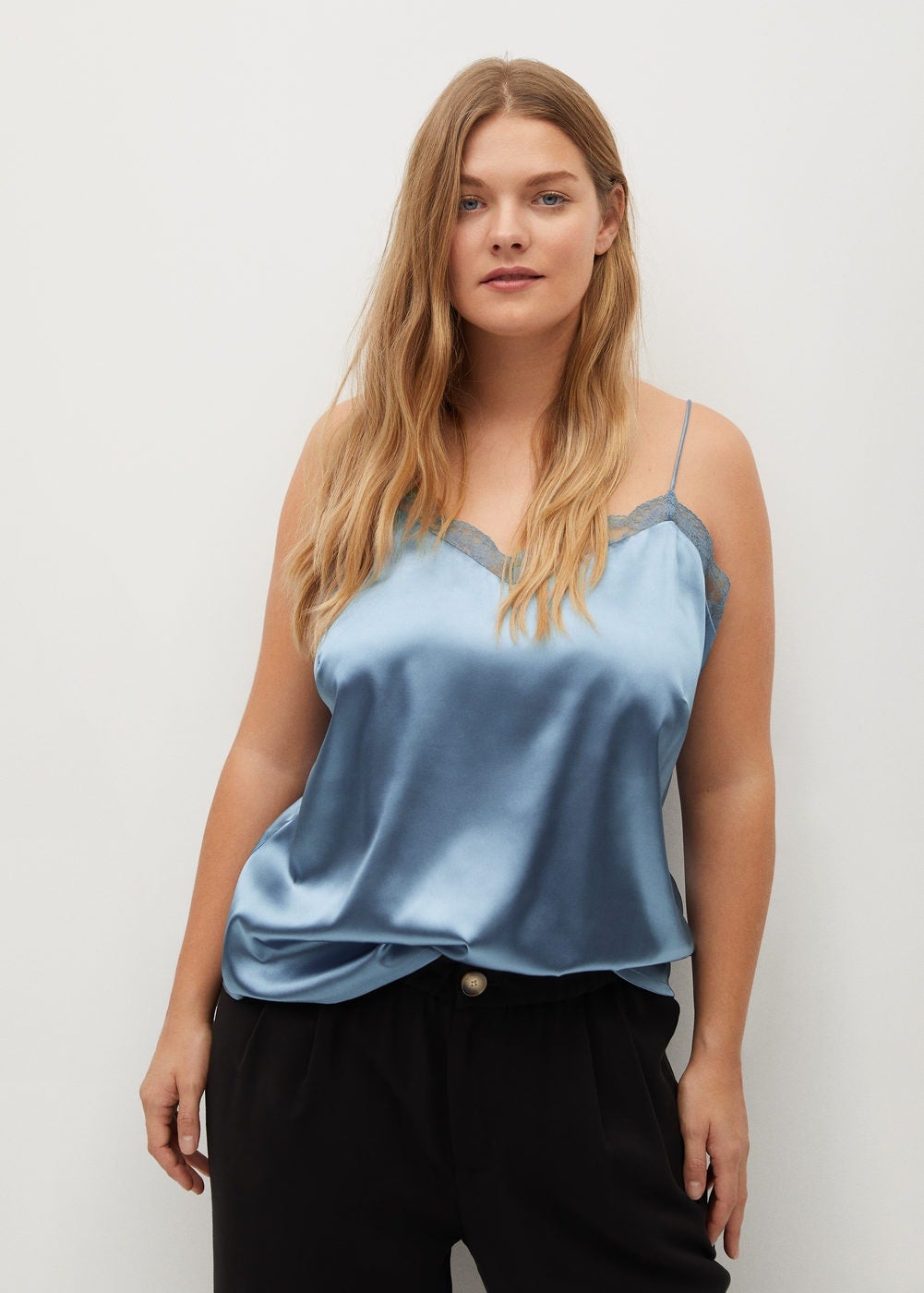 Mango + Lace detail top