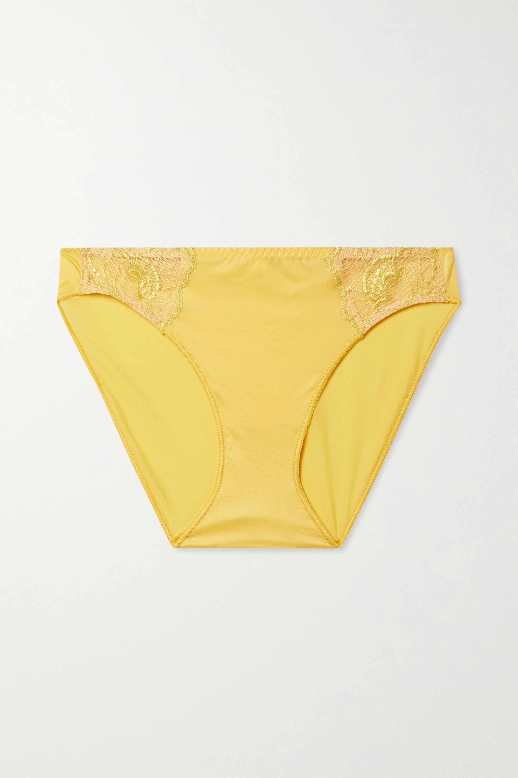 Maison Lejaby + Flora embroidered tulle and satin-jersey briefs