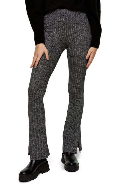 Topshop + Glitter Rib Flare Trousers