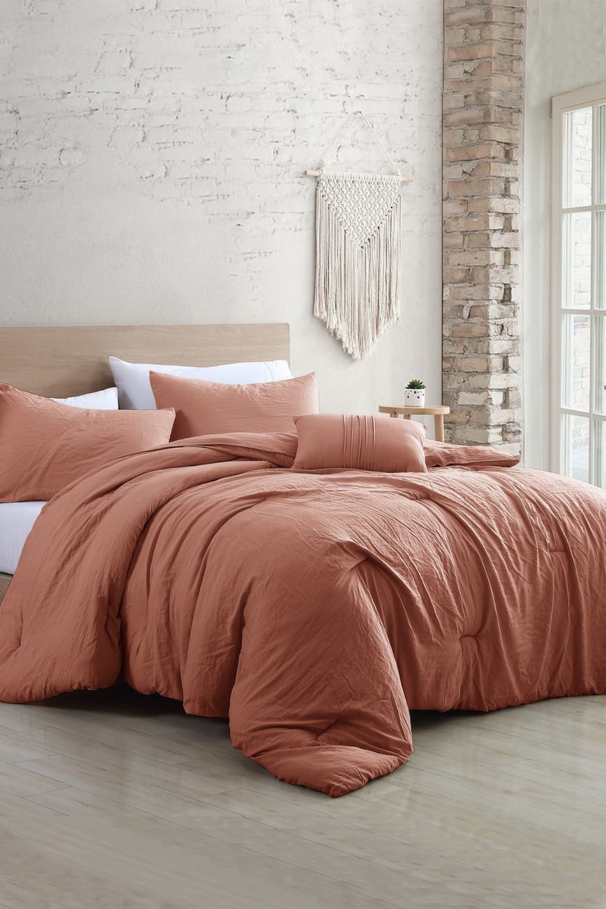Modern Threads + 4-Piece Garment-Washed Comforter Set