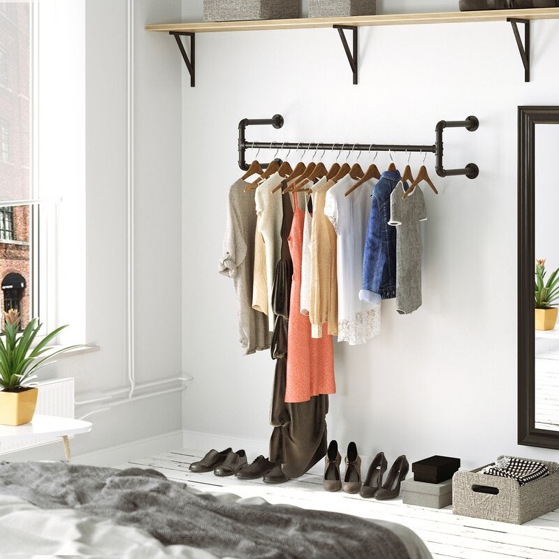 Coastal Farmhouse + Wall-Mounted Clothes Rack