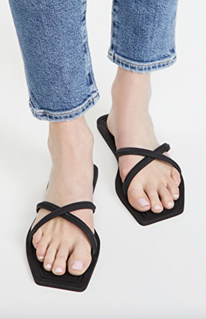 Carlotha Ray + Crisscross Square Toe Slides