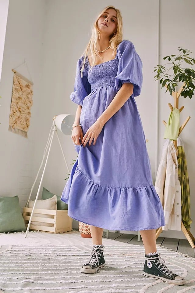 Urban Outfitters + UO Odila Linen Midi Dress