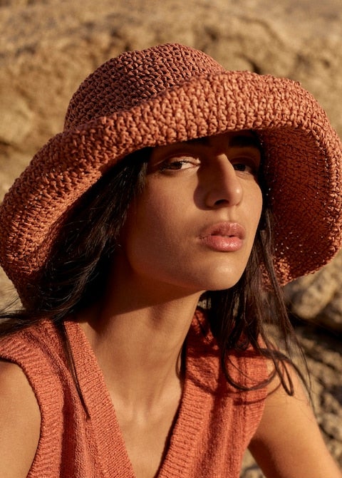 Mango + Crochet straw hat