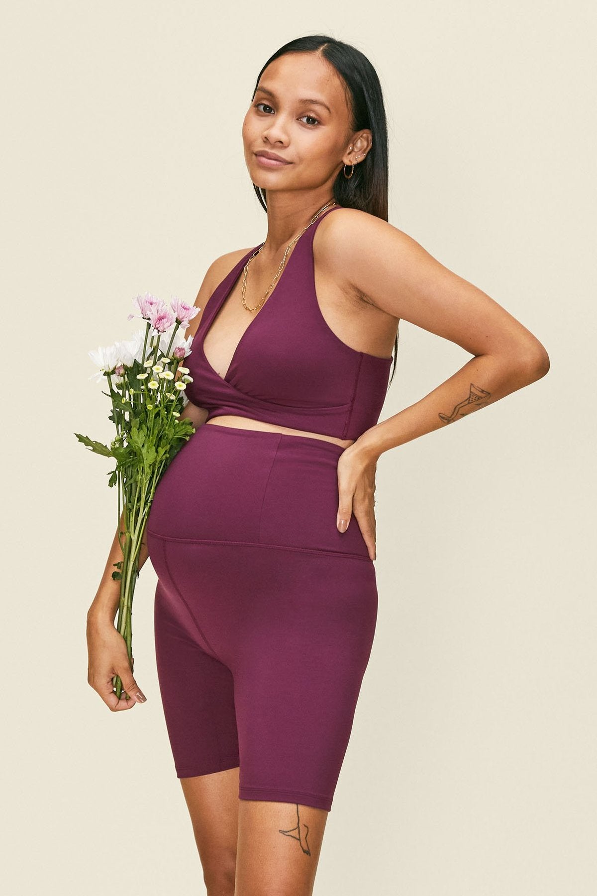 Girlfriend Collective + Plum Seamless Maternity Bike Short