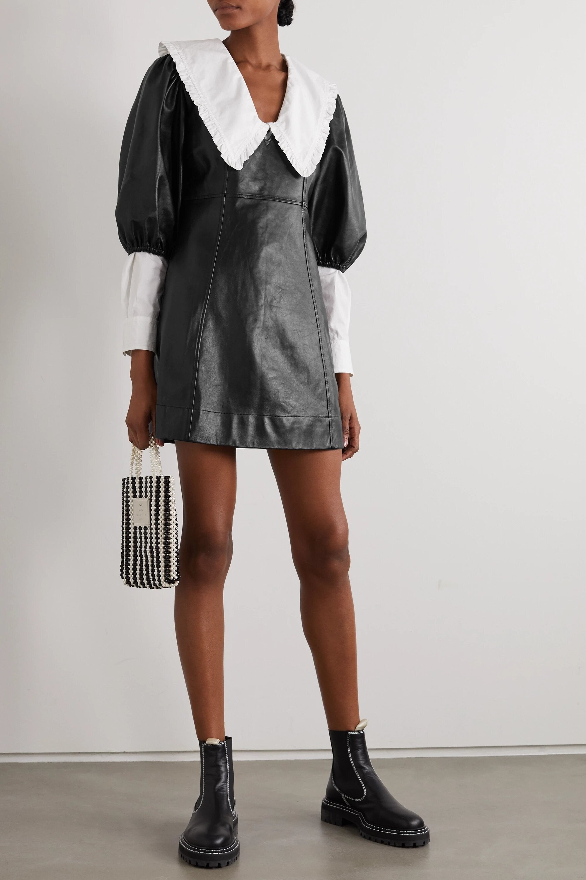 Ganni Leather Mini Dress