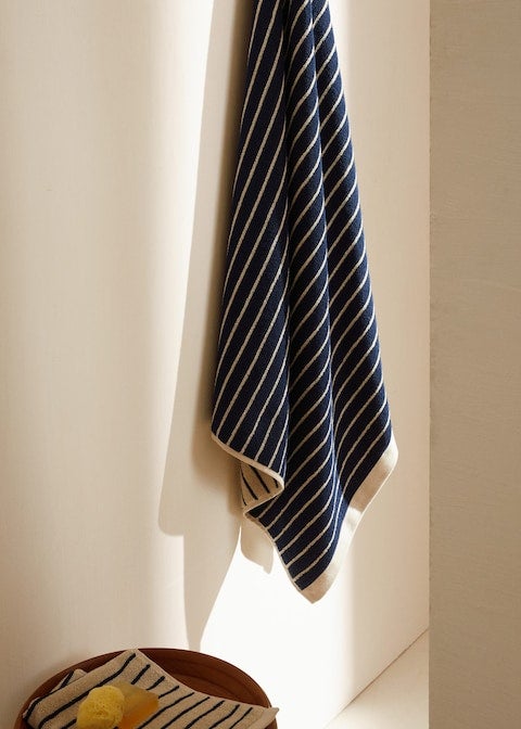 Mango + Striped 100% cotton bath towel