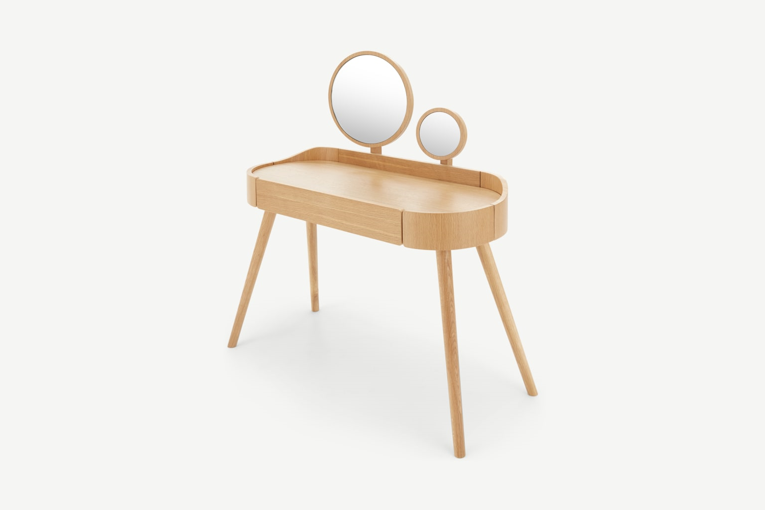 Made.com + Odie Stylish Vintage Oak Side Drawers Dressing Table
