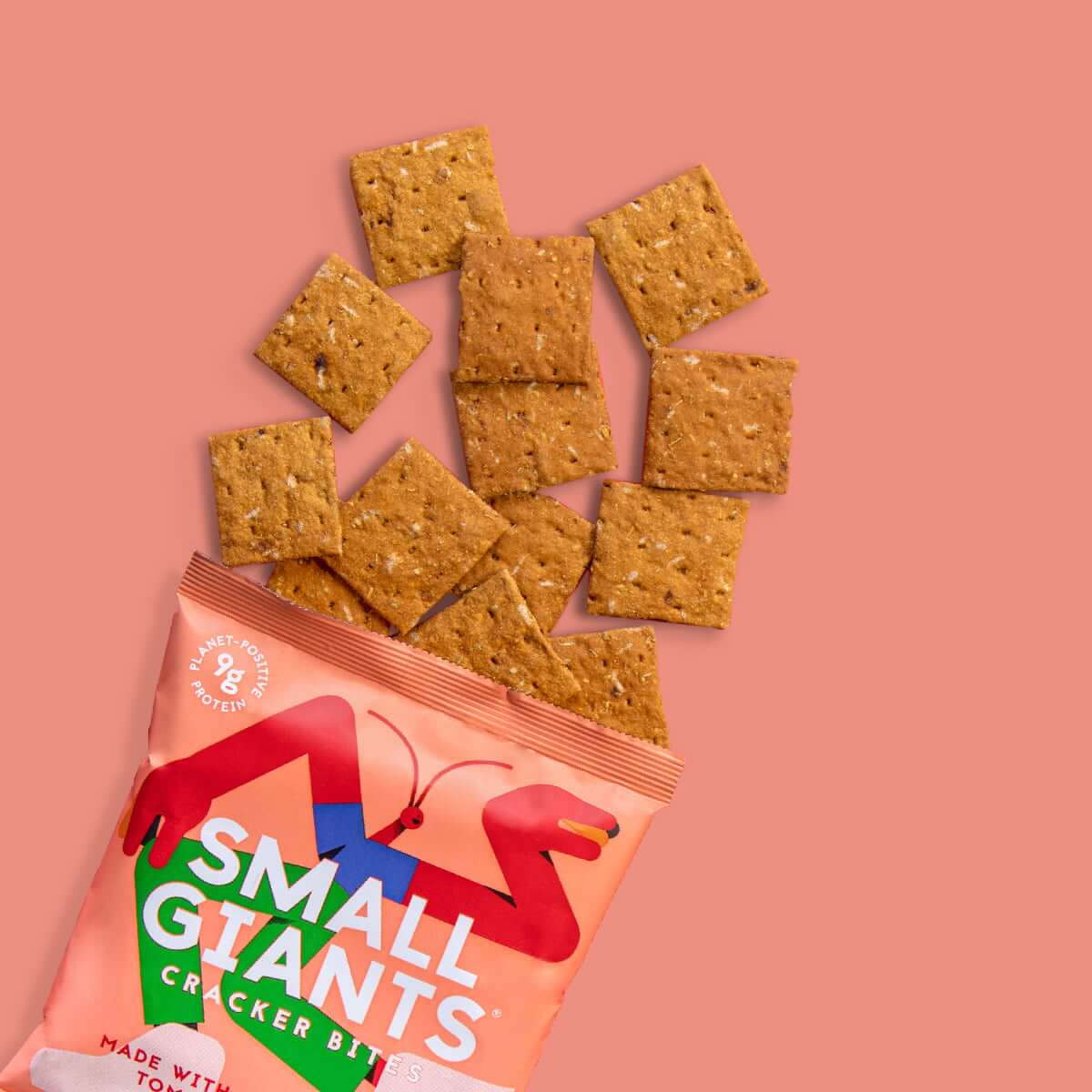 Small Giants + Cracker Bites made with Cricket Flour – Tomato & Oregano x 8