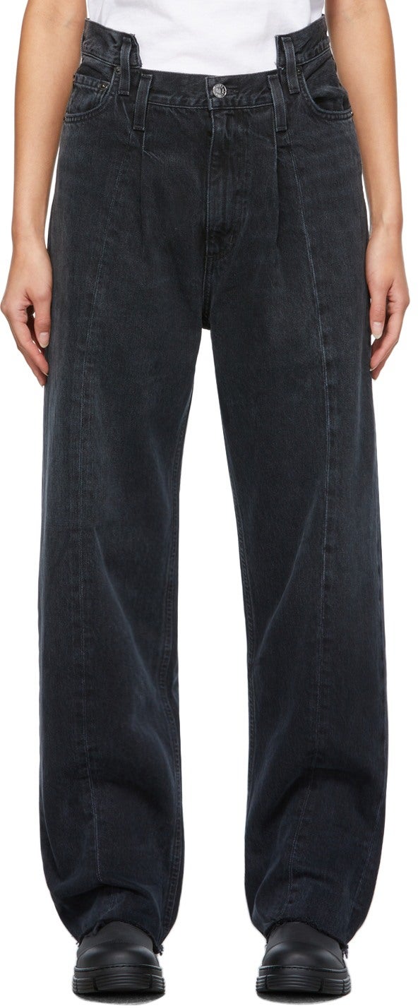 Agolde + Black Pieced Angled Jeans