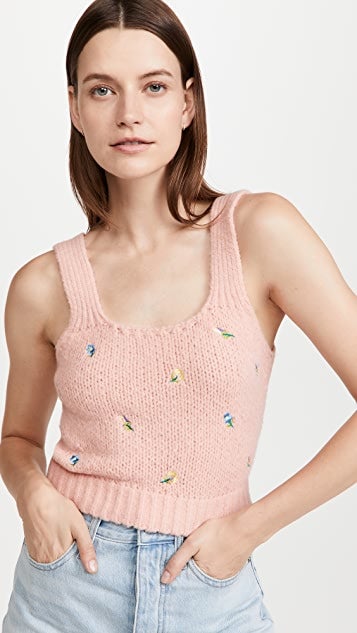 English Factory + Embroidered Knit Top