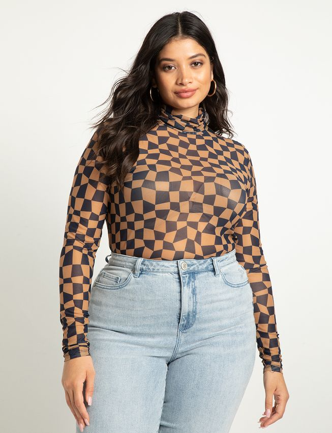 Eloquii + Mesh Turtleneck