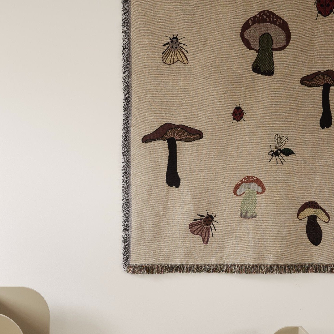 Ferm Living + Ferm Living – Forest Tapestry Blanket – Sand