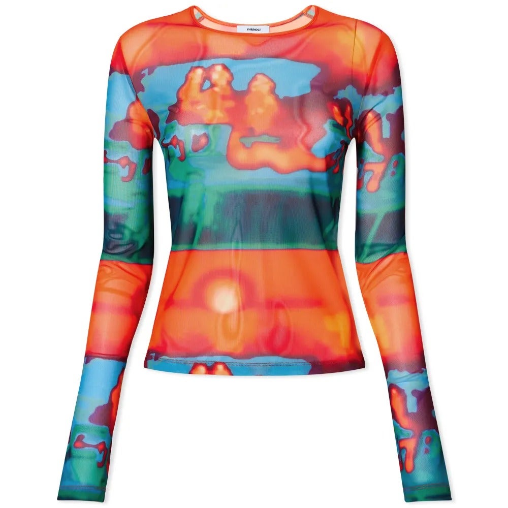 Miaou + Long Sleeve Mesh Tee